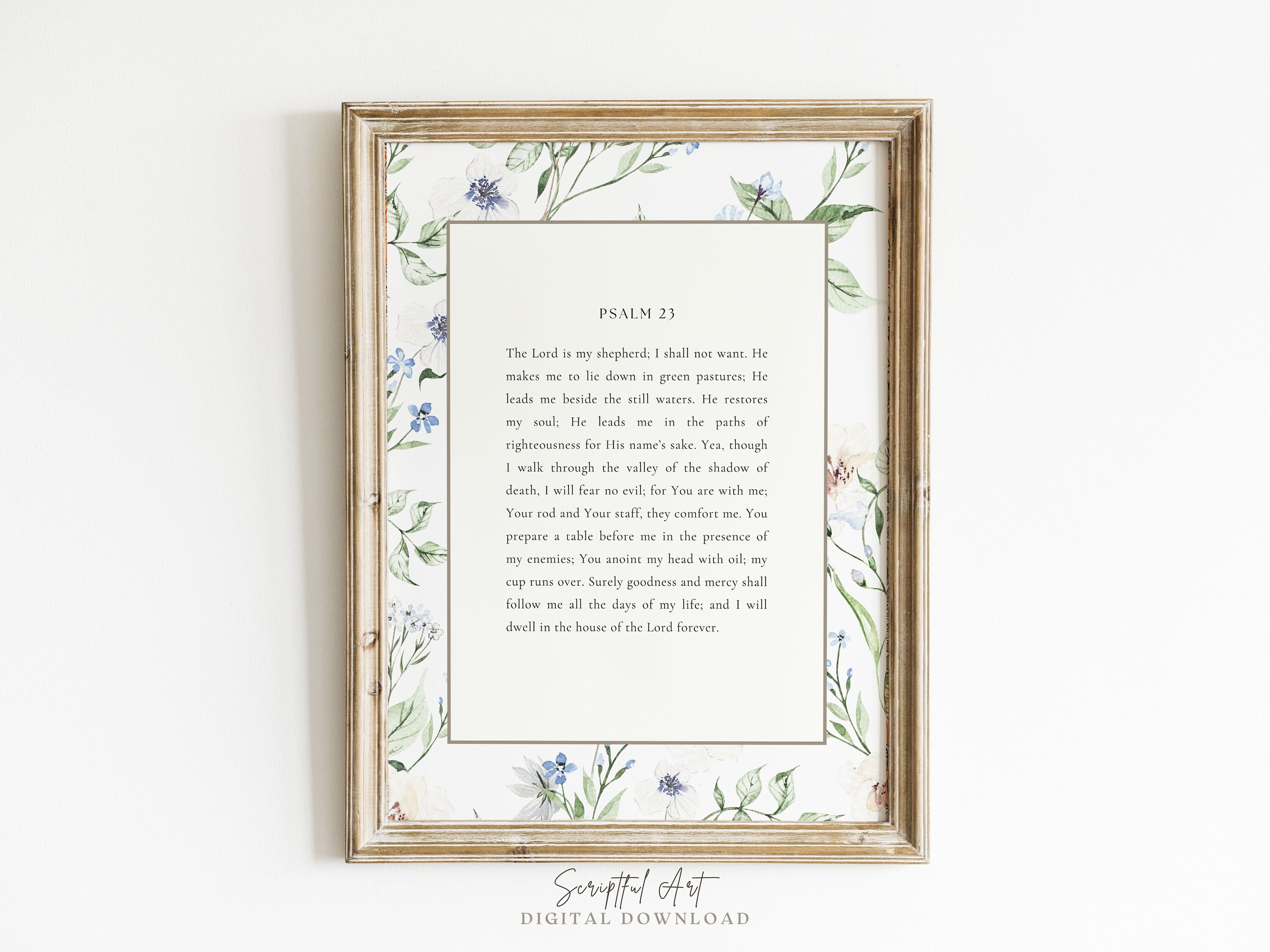 Wildflowers Bible Verse, Psalm 23, the Lord is My Shepherd, Christian ...