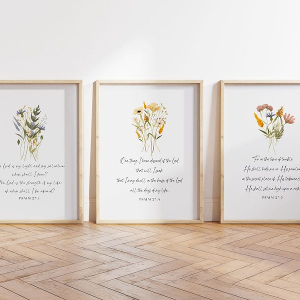 Floral Scripture Wall Art - Etsy