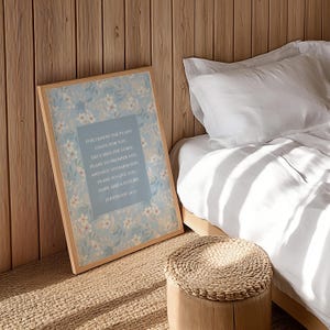 Light Blue Christian Wall Art Floral Poster, I Know the Plans I Have ...