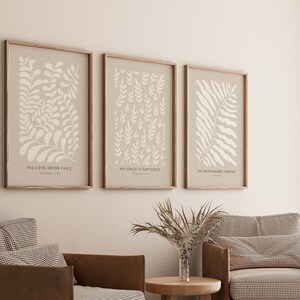 Aesthetic Christian Wall Art Set of 3 Printables, Modern Bible Art ...