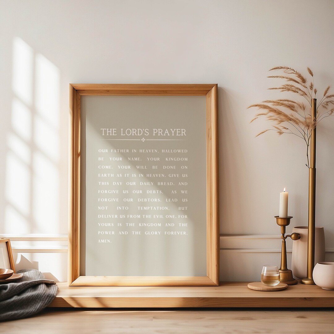 The Lords Prayer Our Father, Aesthetic Christian Printable Art, Minimal ...