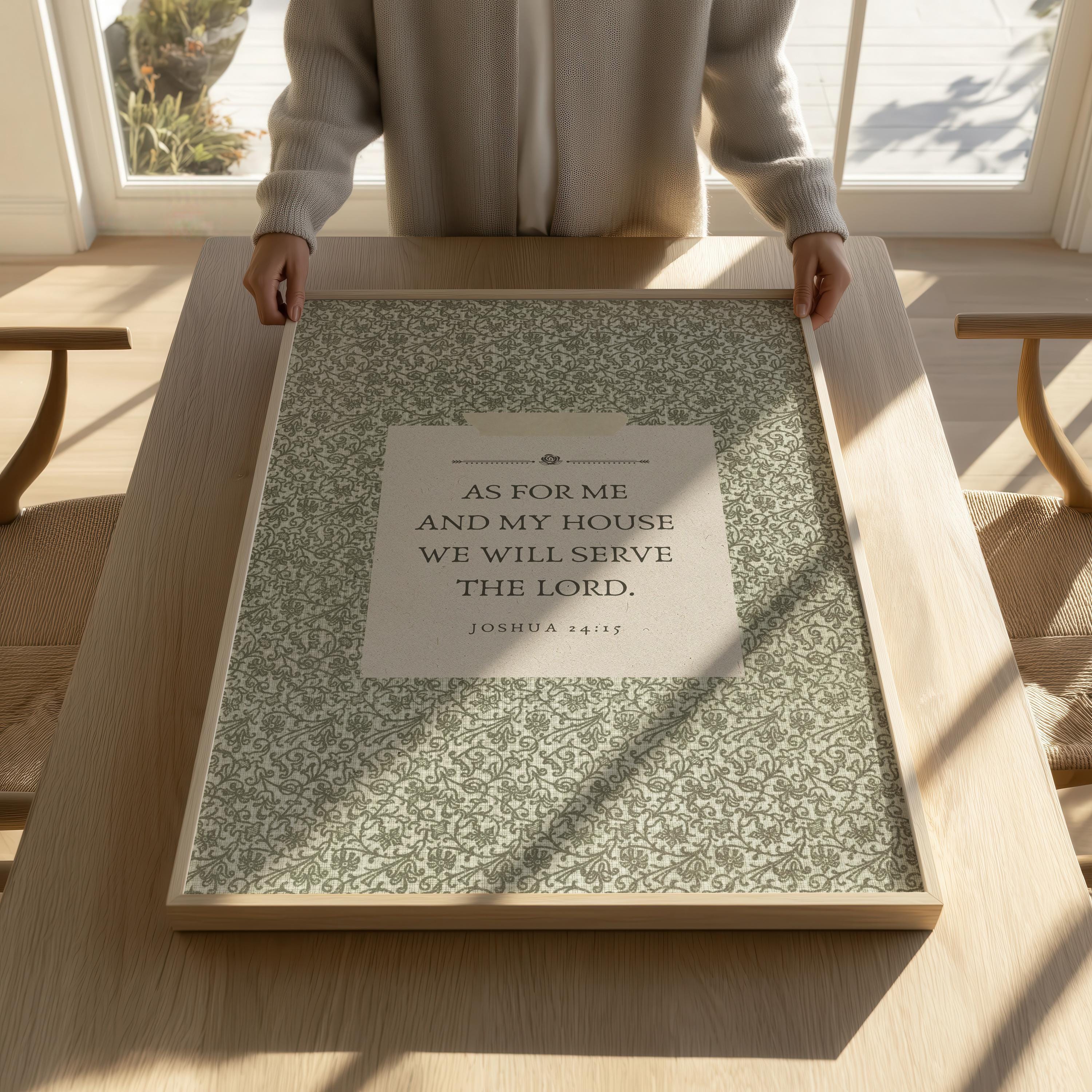 Christian Wall Art, as for Me and My House, Joshua 24:15, Sage Vintage ...