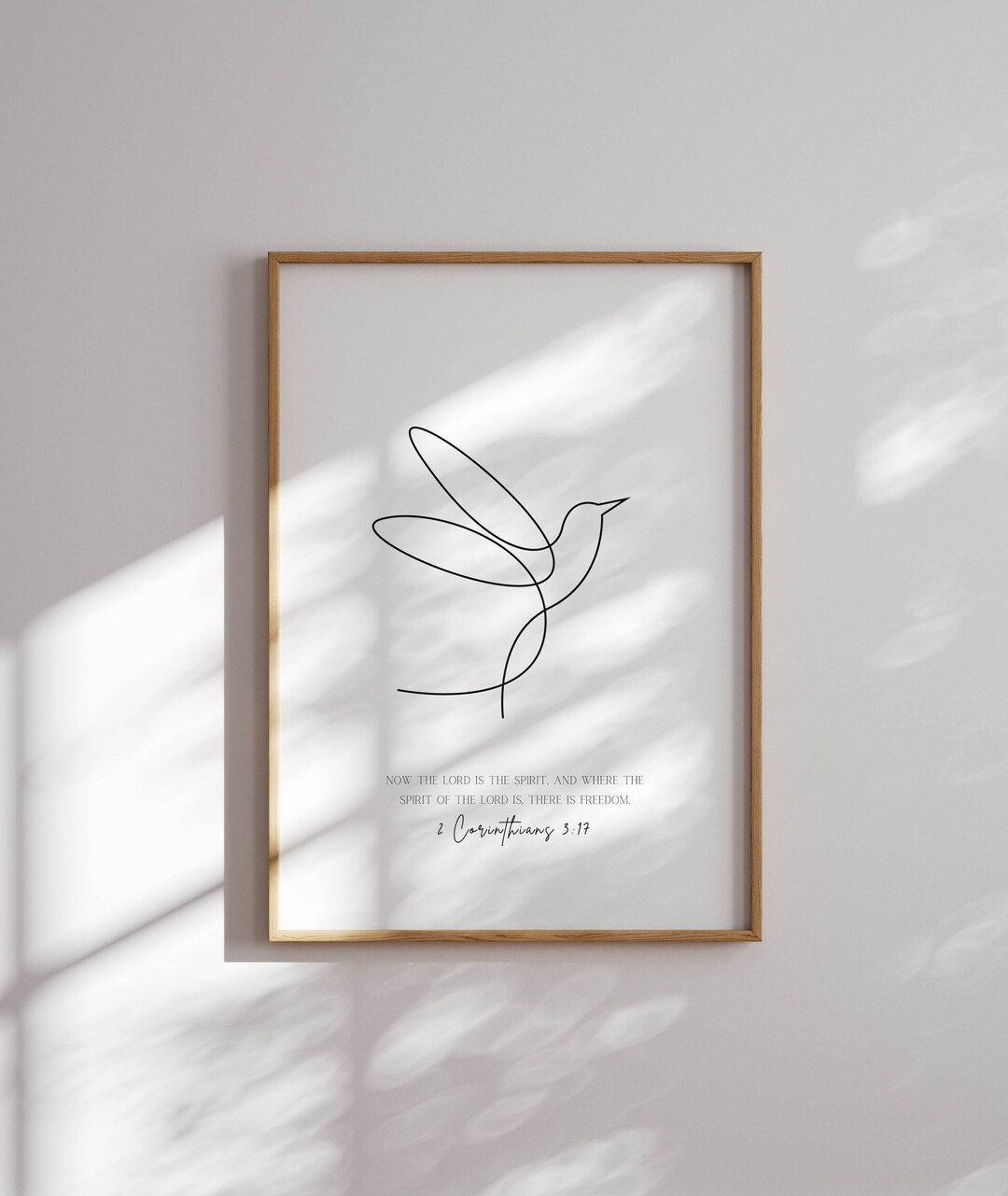 Holy Spirit, Dove Poster, Christian Line Art Print, Where the Spirit of ...
