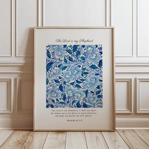 Blue Christian Wall Art Modern Scripture Posters, Set of 6, Trendy ...