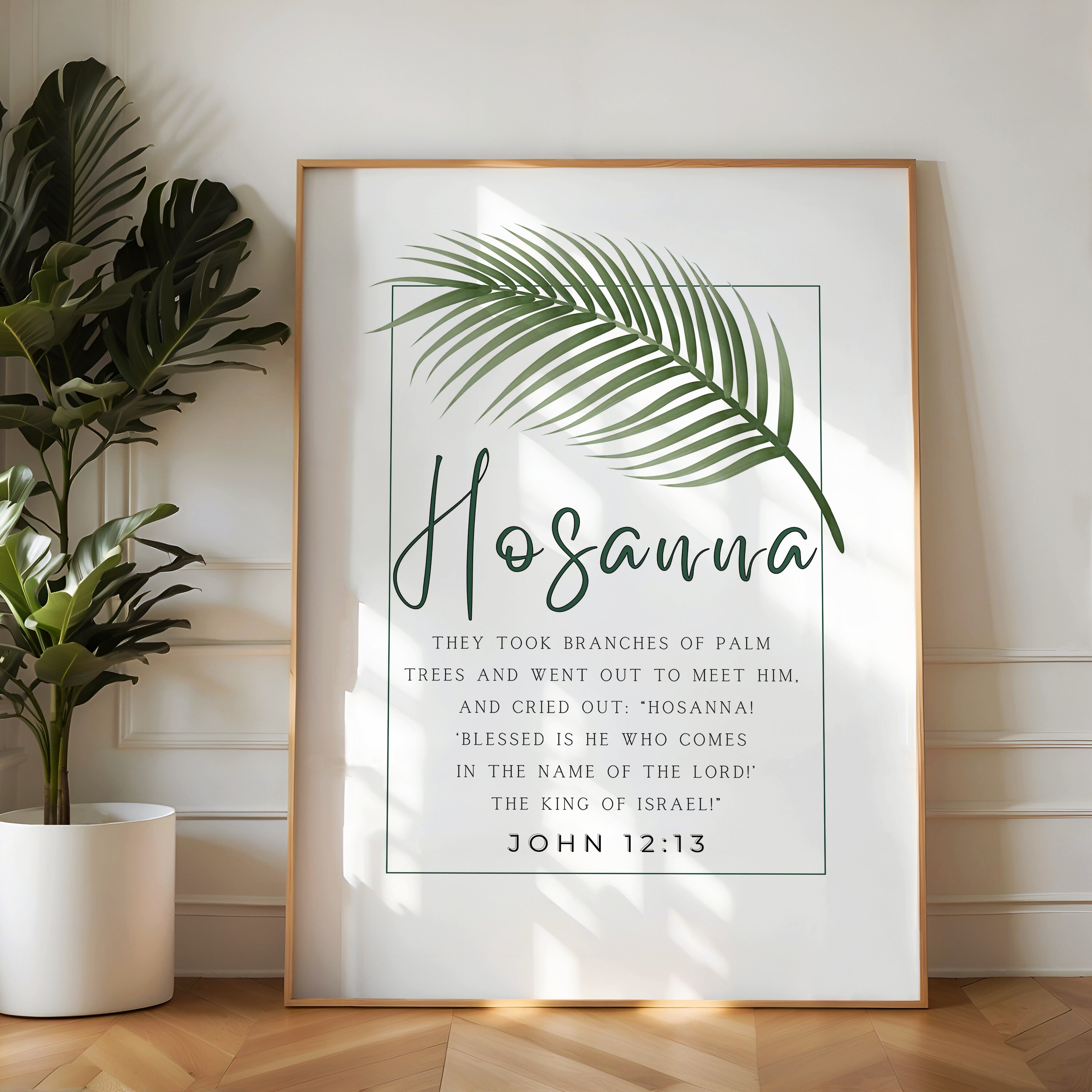 Hosanna Palm Sunday Print: Christian Bible Verse Wall Art (digital ...