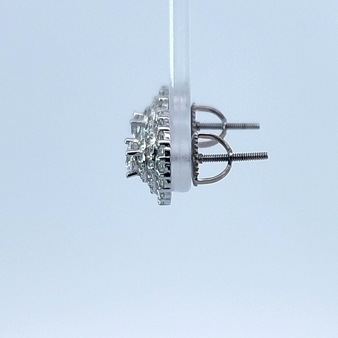 925 Sterling Silver 11mm Round Multi Zirconia Screw Backing Earrings - Etsy