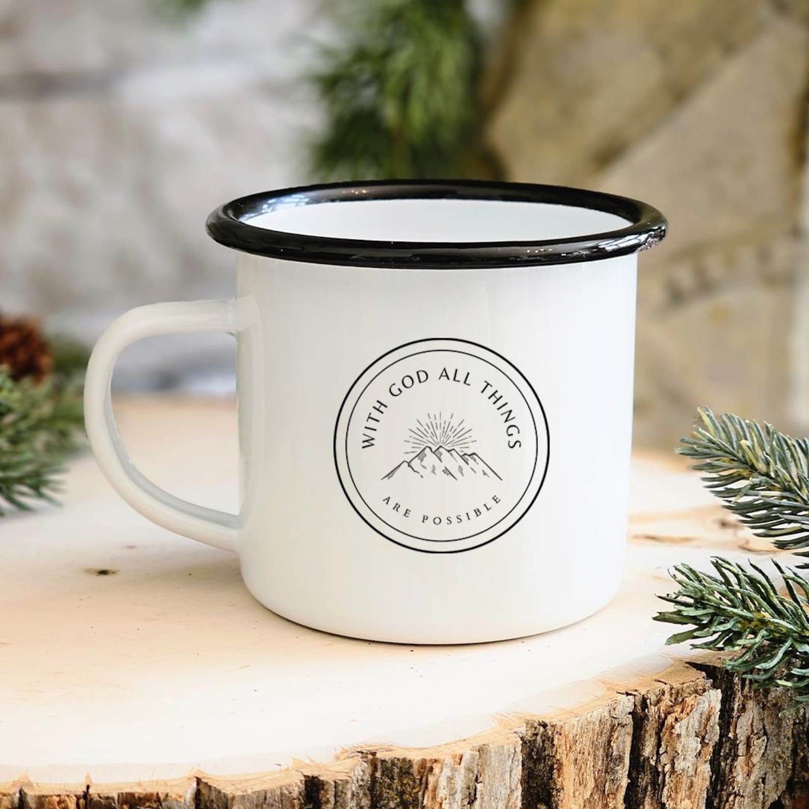 Bible Verse Camping Mug Matthew 19:26, Godly Mug Gift, Christian Mugs ...