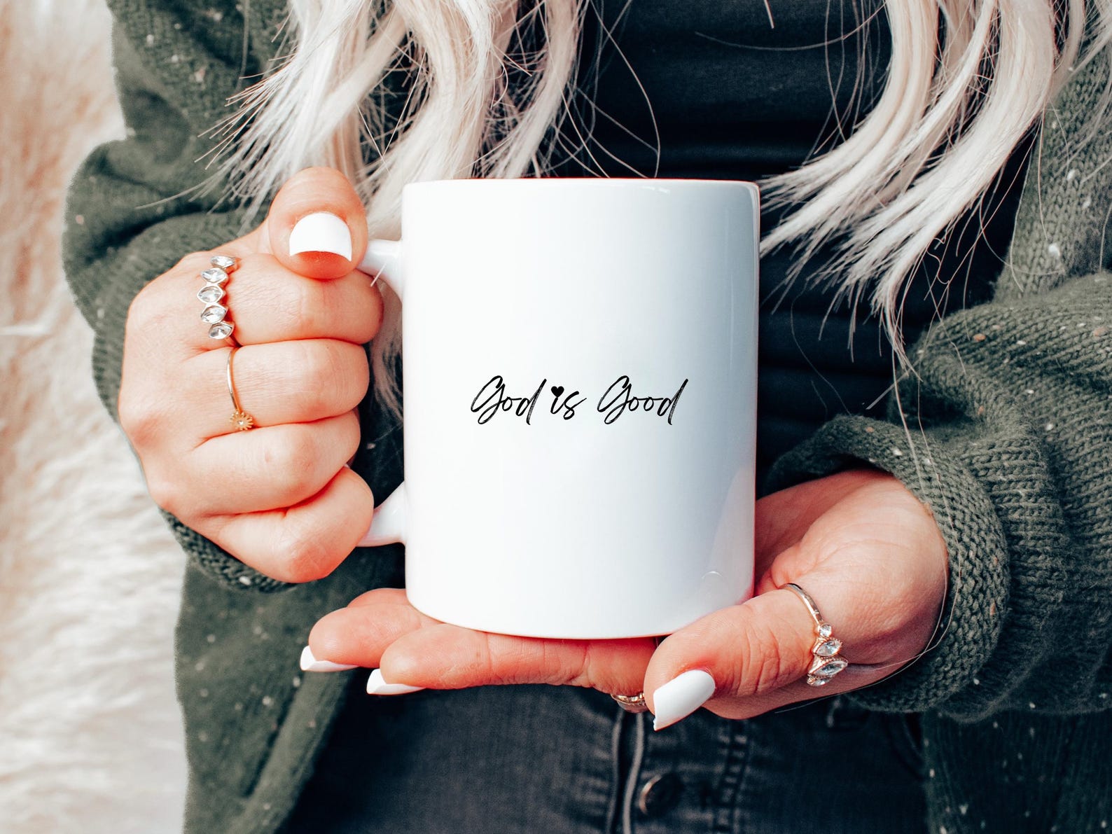 God is Good Heart Mug - Christian Coffee Mug With Positive Affirmations ...
