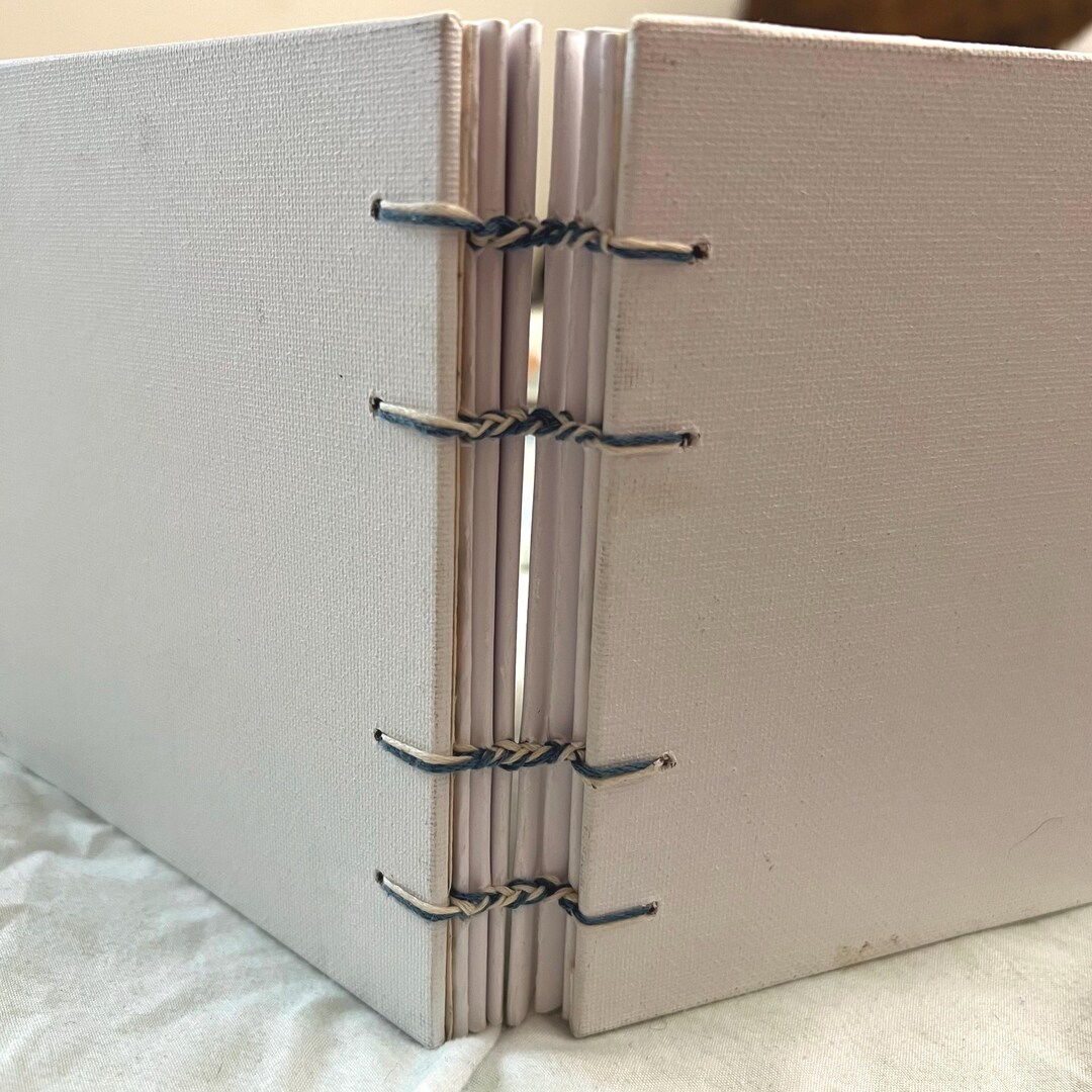 Coptic Bound Blank Notebook Sketchbook With Floral Inside and Canvas ...