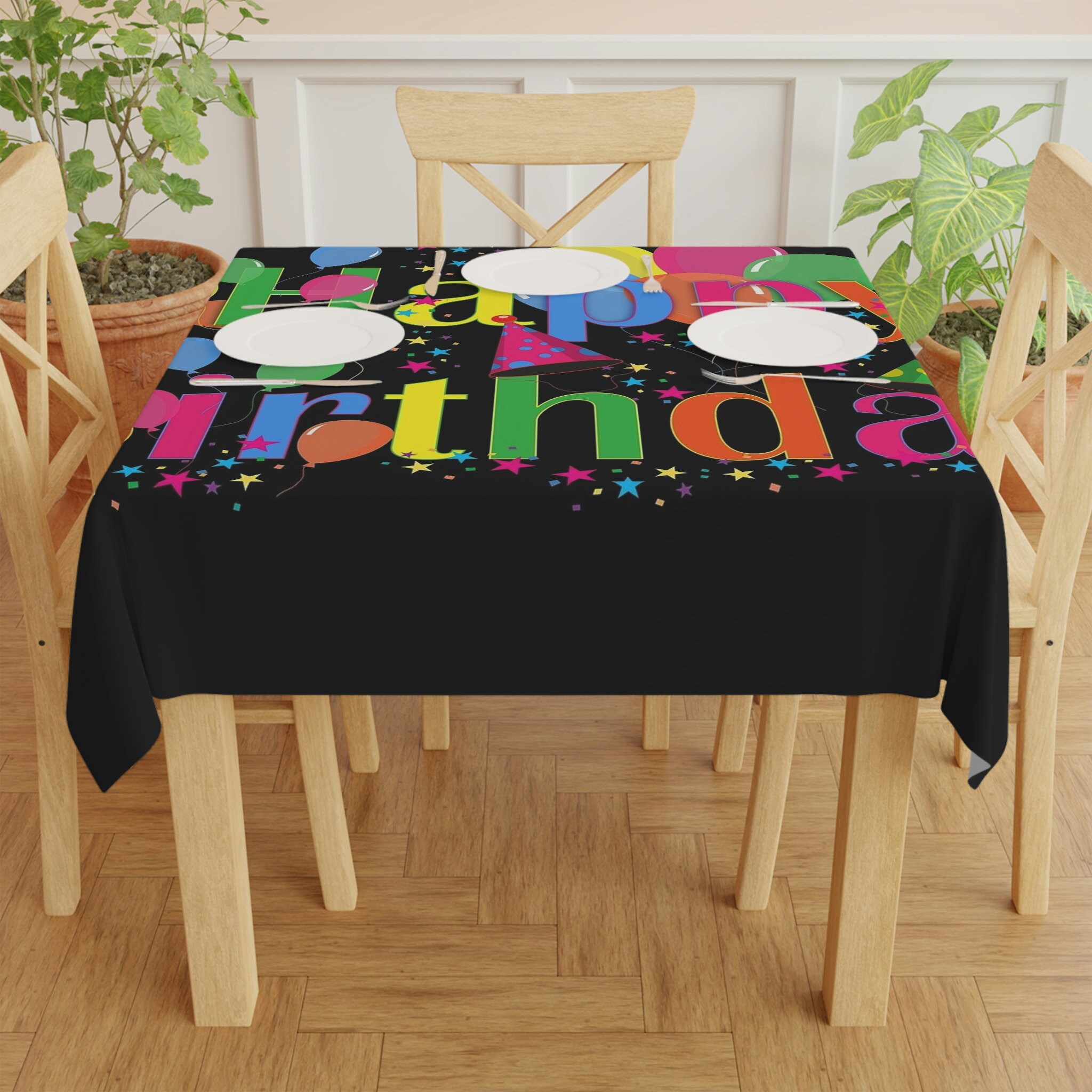 Happy Birthday Tablecloth - Etsy