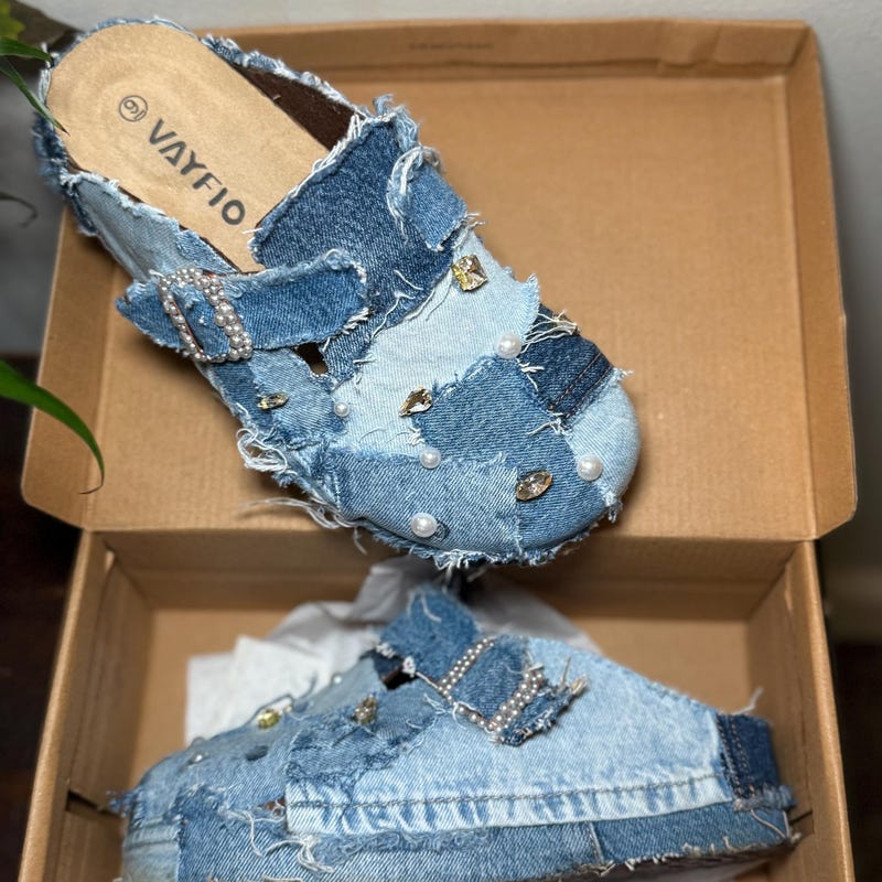 Clogs for Women Denim - Etsy