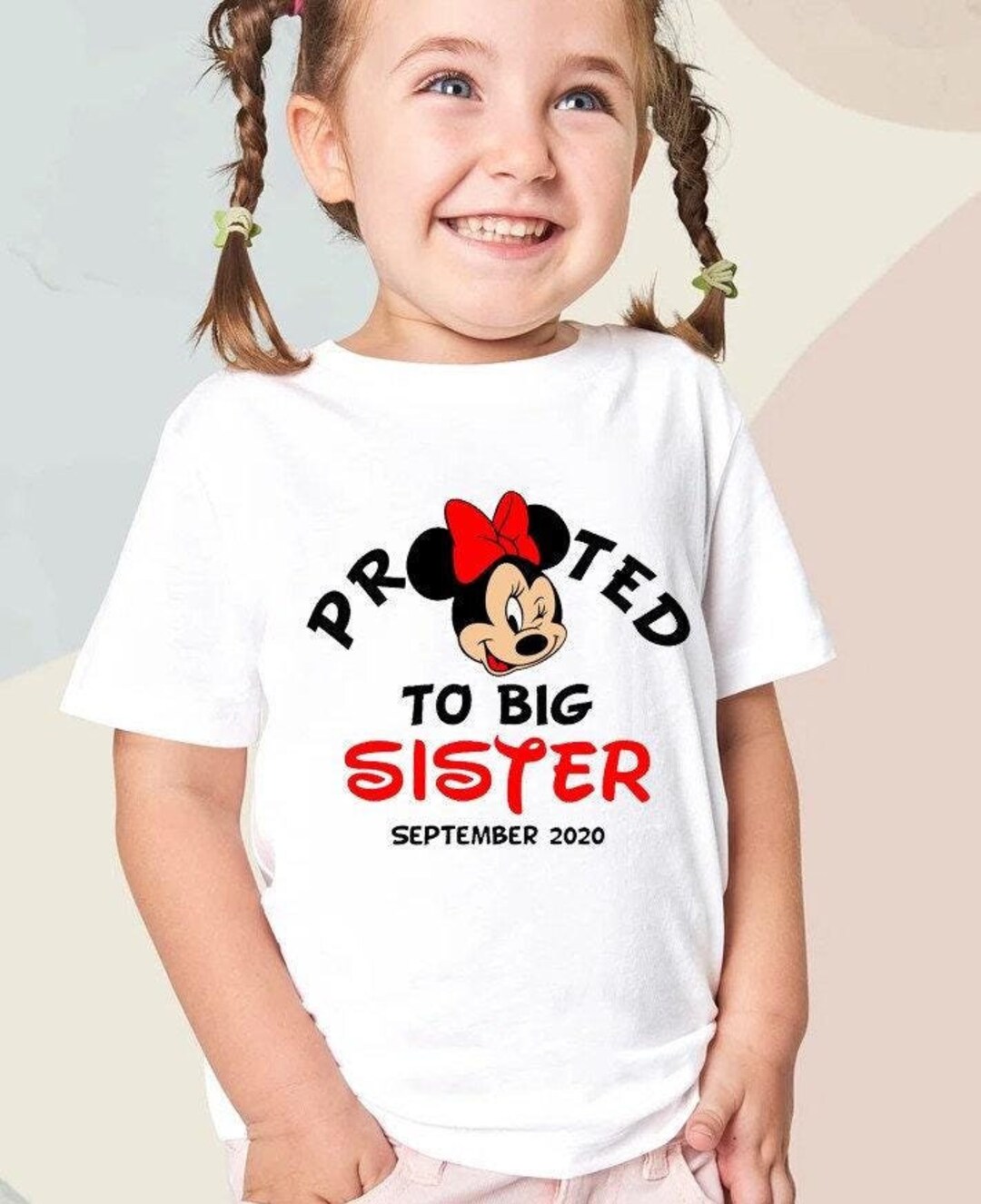 Personalized Promoted to Big Sister Mini Mouse Shirts, Minnie Pregnancy ...