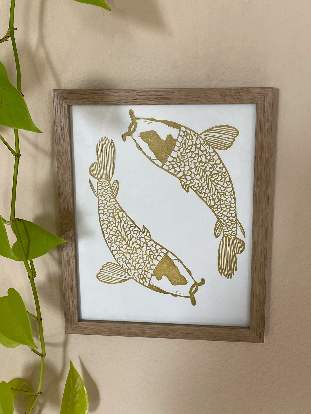 Original Linocut Print 'radiant Koi' Koi Fish - Etsy