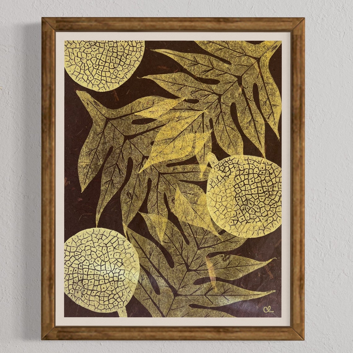 Ulu Vintage, Breadfruit, Original Linocut Print, Tropical Wall Decor ...