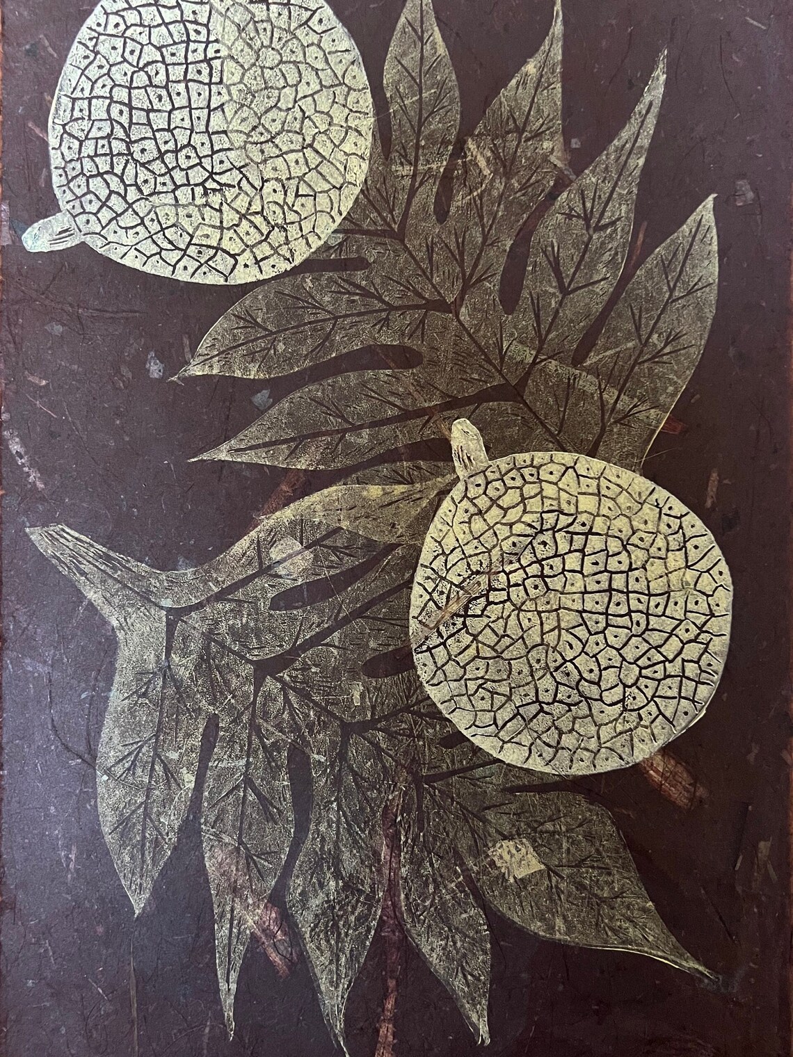 Ulu Vintage, Breadfruit, Original Linocut Print, Tropical Wall Decor ...