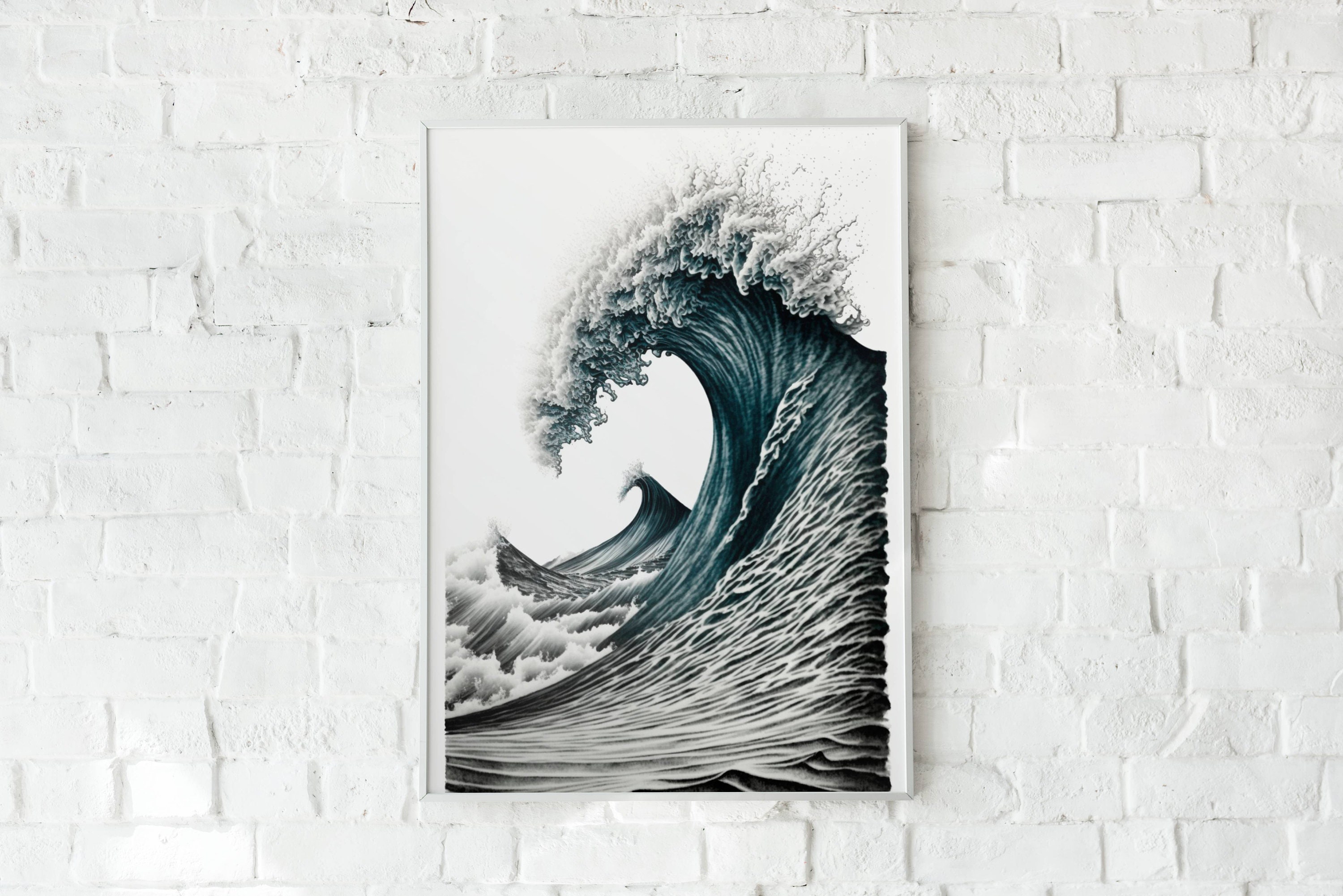 Wave Print, Digital Download, Printable Art, Ocean Print, Ocean Art ...