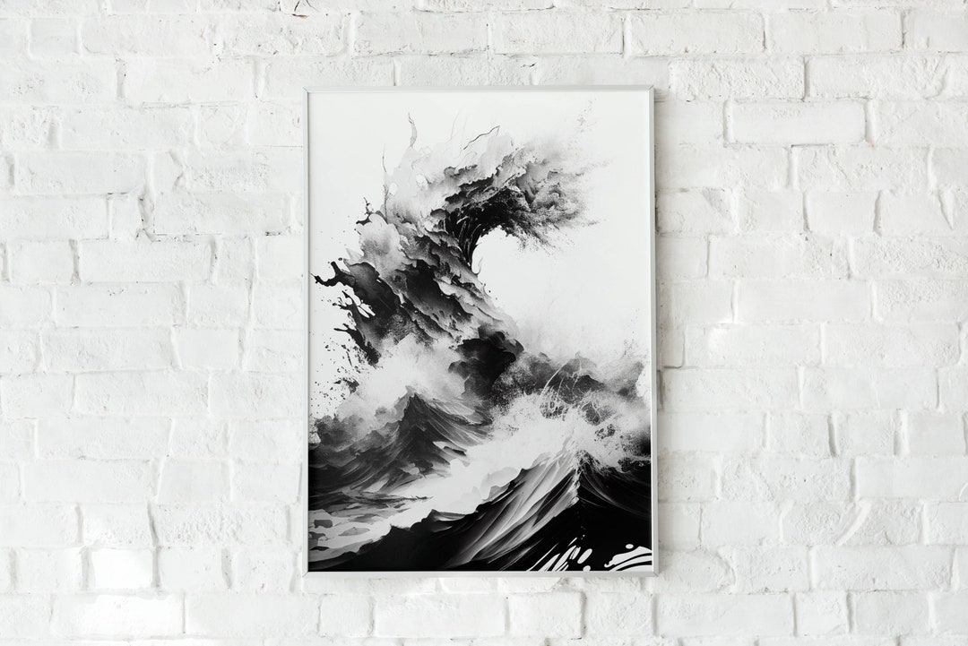 Big Wave Print, Digital Download, Printable Wall Art, Ocean Print ...