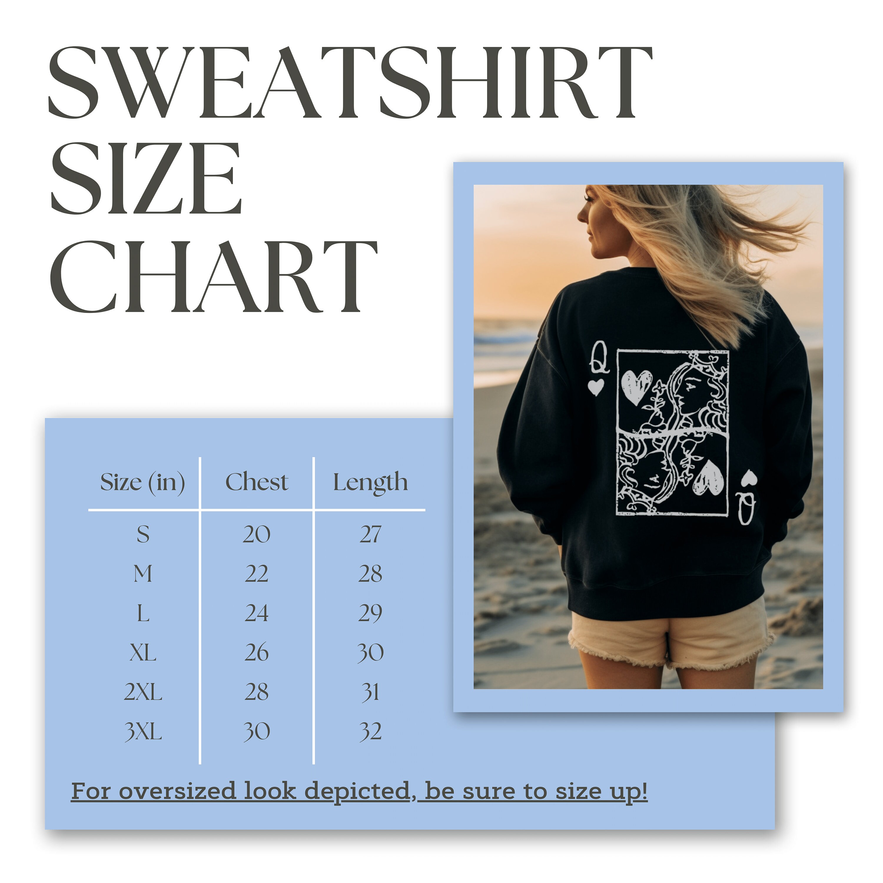 Queen of Hearts Sketch Graphic Sweatshirt | Aesthetic Top, Pinterest ...
