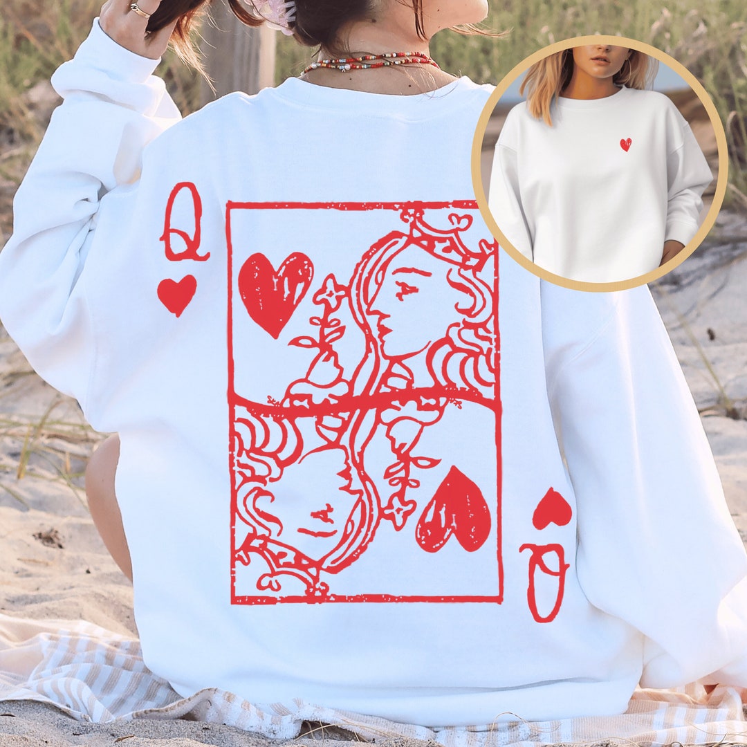 Queen of Hearts Sketch Graphic Sweatshirt | Aesthetic Top, Pinterest ...