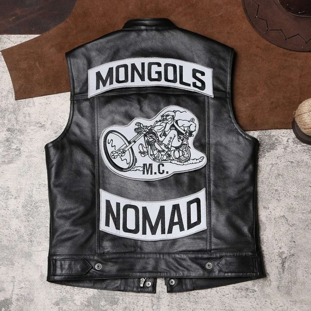 Men's Mongols MC Motorcycle Biker Vest Genuine Leather - Etsy