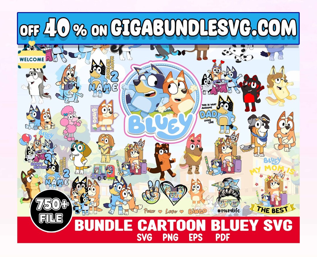 Bluey SVG Bundle Bluey Cut Files for Cricut Bluey the Dog - Etsy Österreich