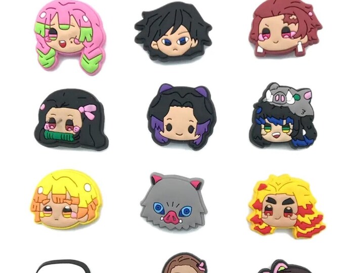 12 Pcs/set Demon Slayer Croc Charms - Etsy