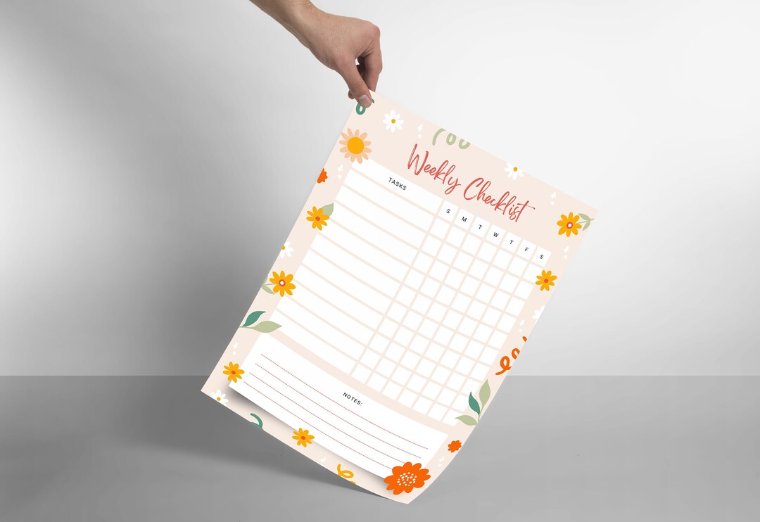 16 Pages Weekly Checklist, Downloadable and Printable PDF Checklist ...