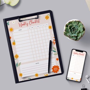 16 Pages Weekly Checklist, Downloadable and Printable PDF Checklist ...