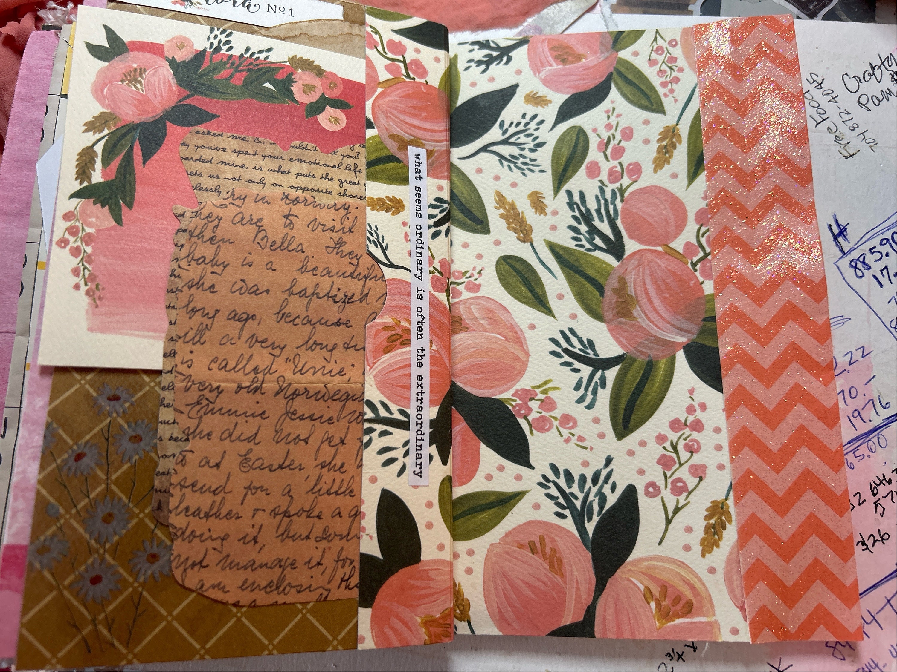 Vintage Botanical Junk Journal With Beautiful Colorful Pages, Coffee ...