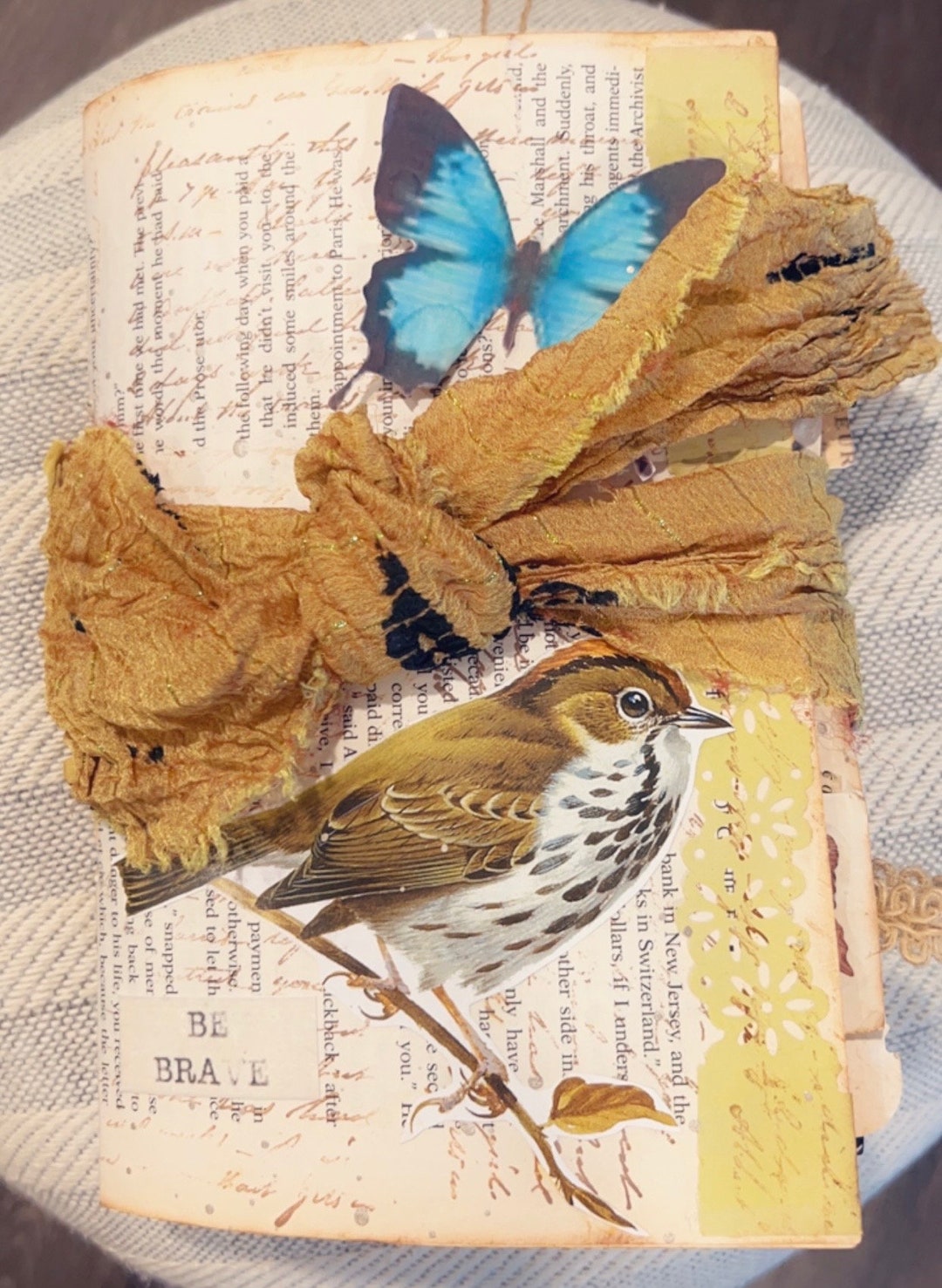 Vintage Junk Journal With Beautiful Old Artifacts, Coffee Dyed Paper ...