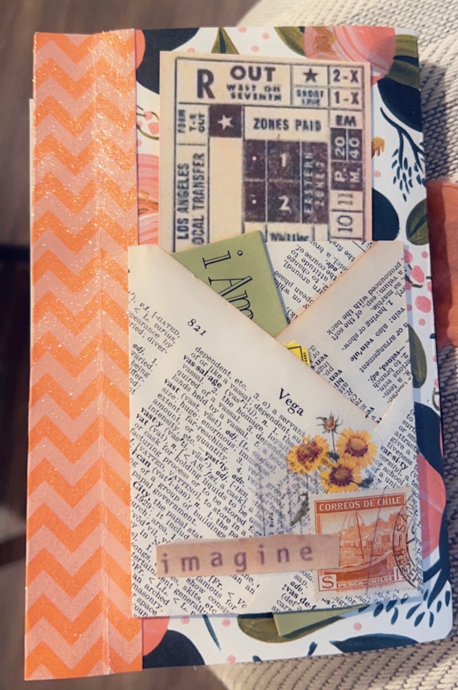Vintage Botanical Junk Journal With Beautiful Colorful Pages, Coffee ...