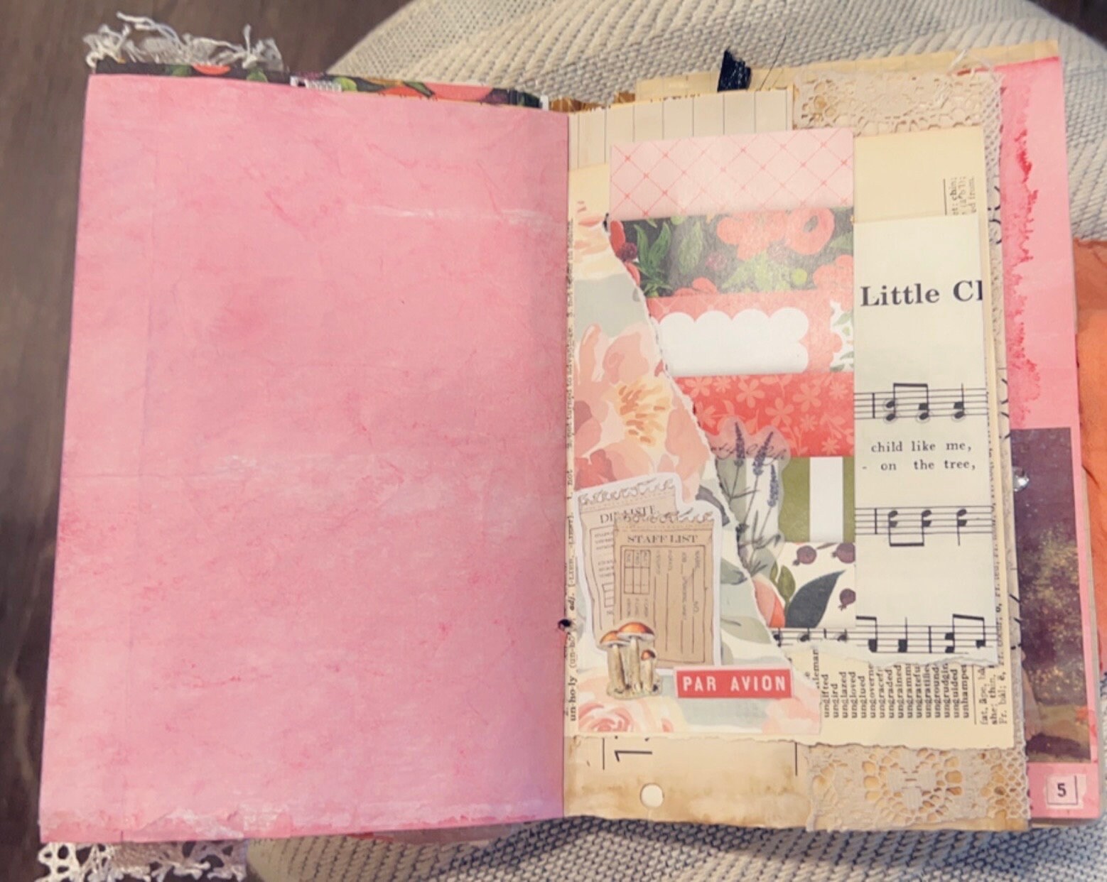 Vintage Botanical Junk Journal With Beautiful Colorful Pages, Coffee ...