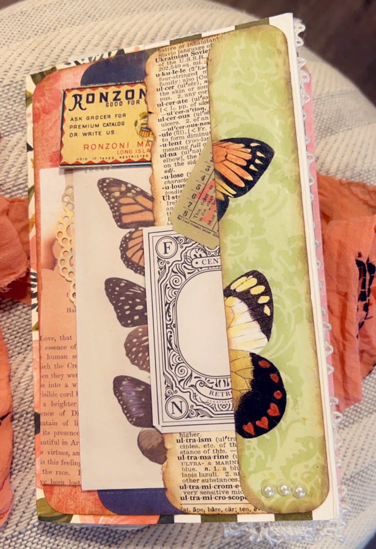 Vintage Botanical Junk Journal With Beautiful Colorful Pages, Coffee ...