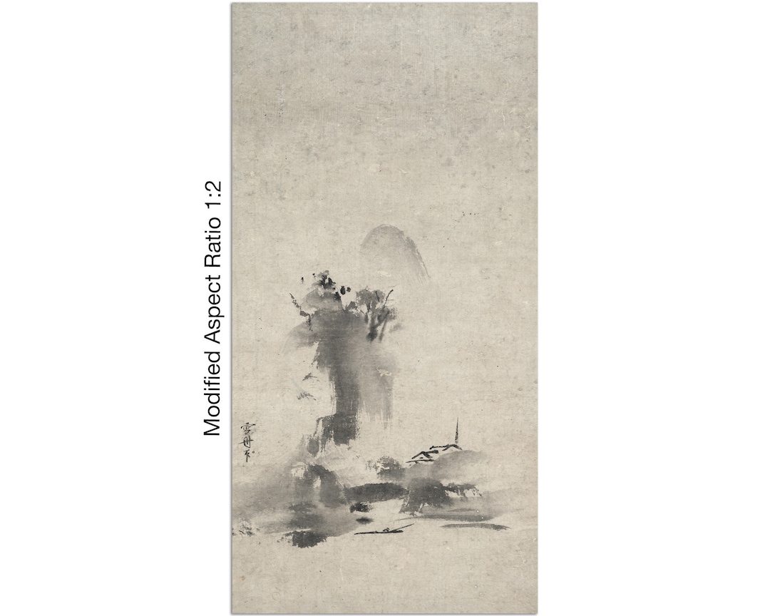 Haboku (splashed Ink) Landscape by Sesshu Toyo 雪舟等楊 - Canvas Print - Etsy