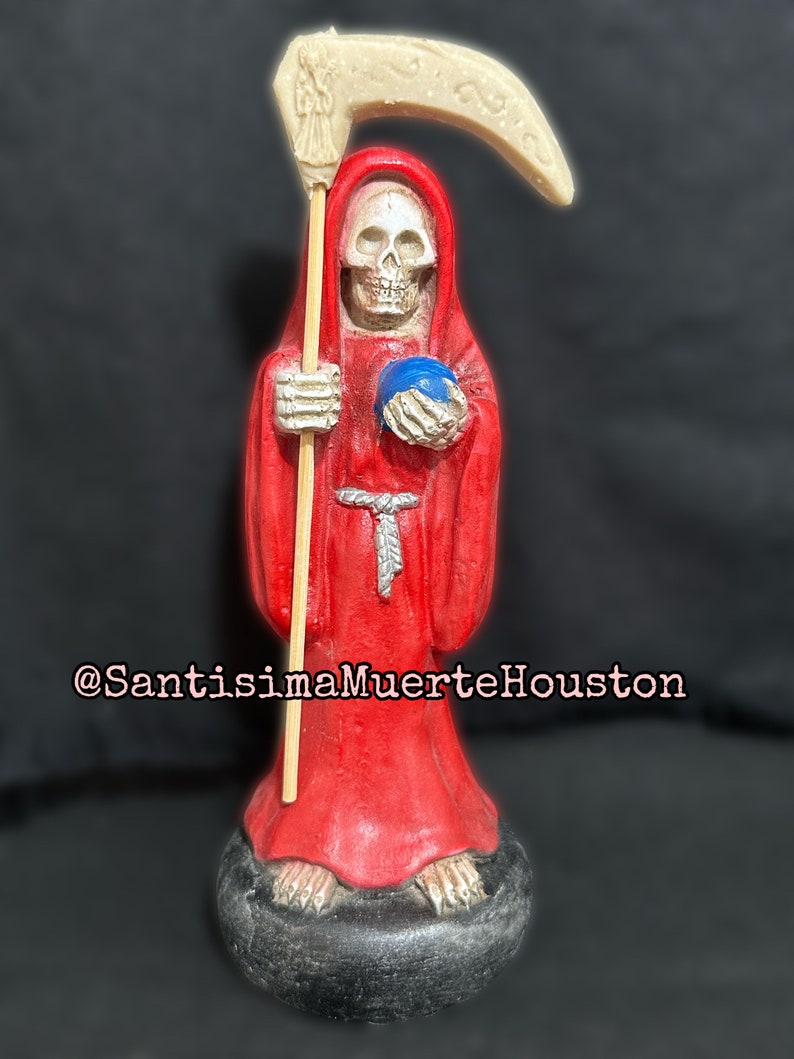 Red Santa Muerte Statue - Etsy
