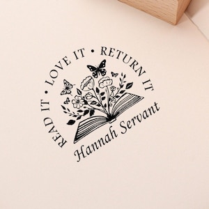 Personalized Book Stamp Custom Library Stamp Book Lover Gift From the ...