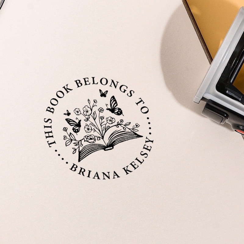 Book Stamp - Etsy