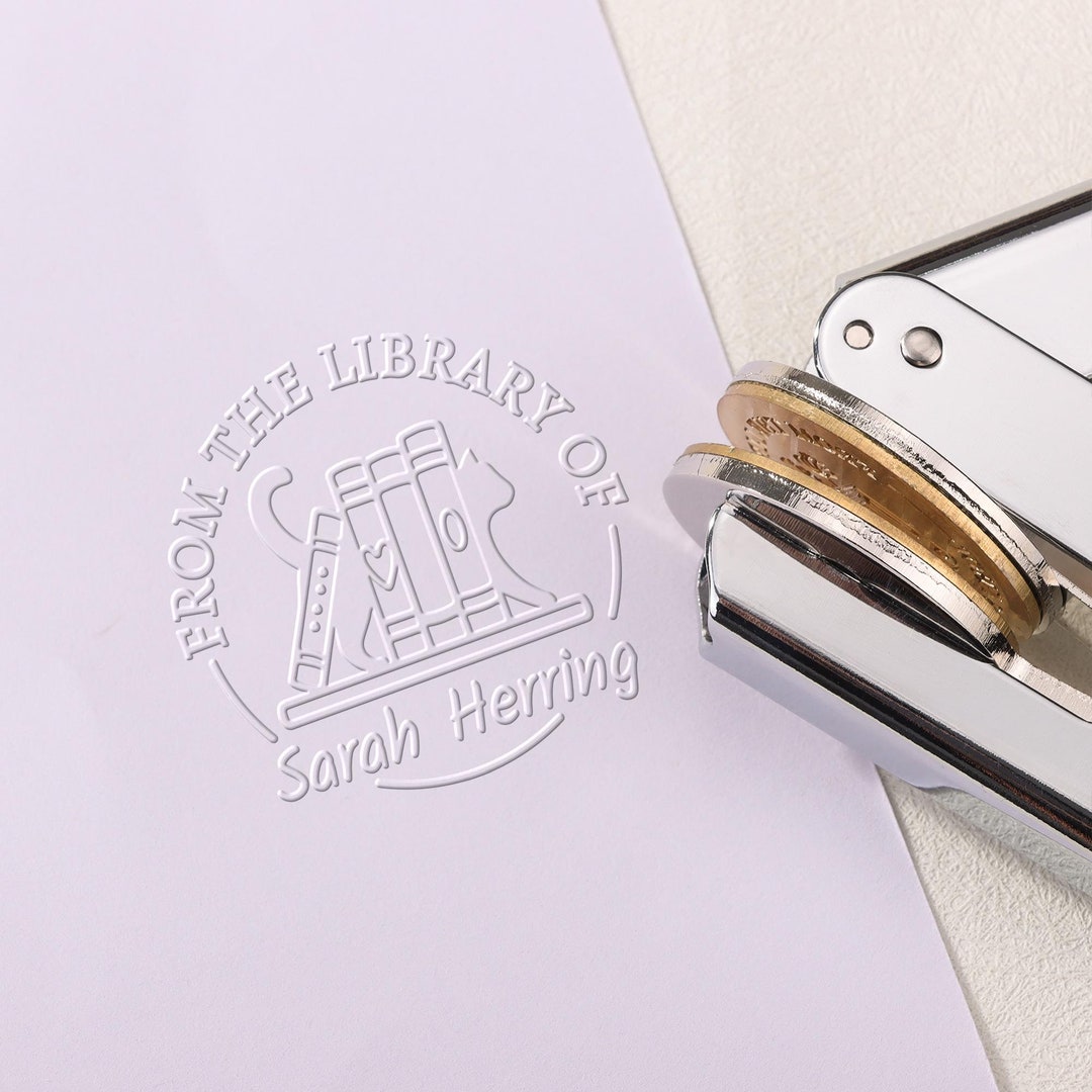 Personalized Cat Book Embosser Stamp / Library Embosser / From the ...