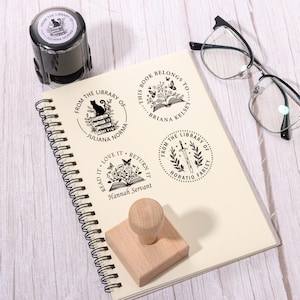 Personalized Book Stamp | Custom Library Stamp | Rubber Stamp for Book ...