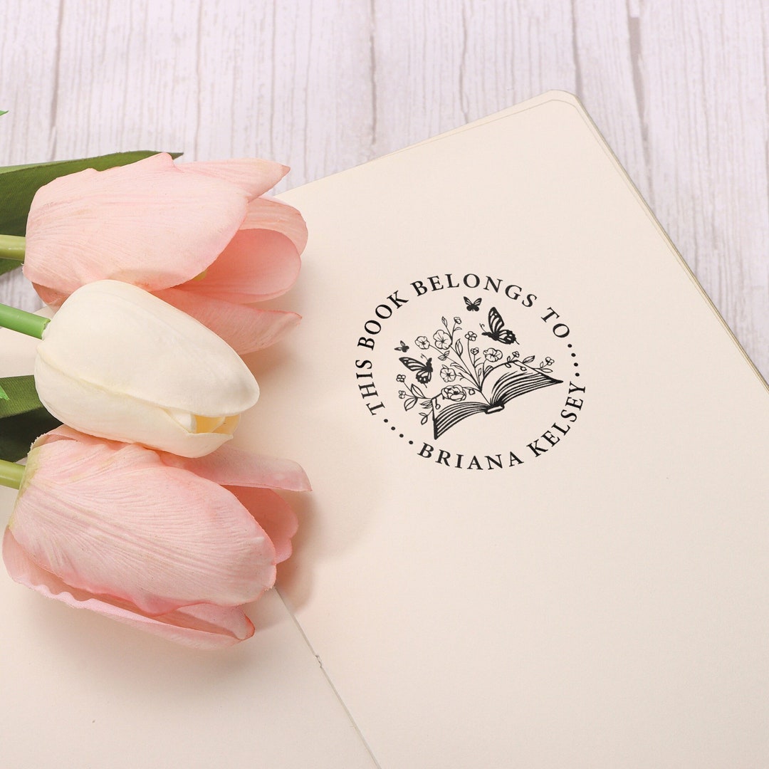 Personalized Book Stamp Custom Library Stamp Book Lover Gift From the ...