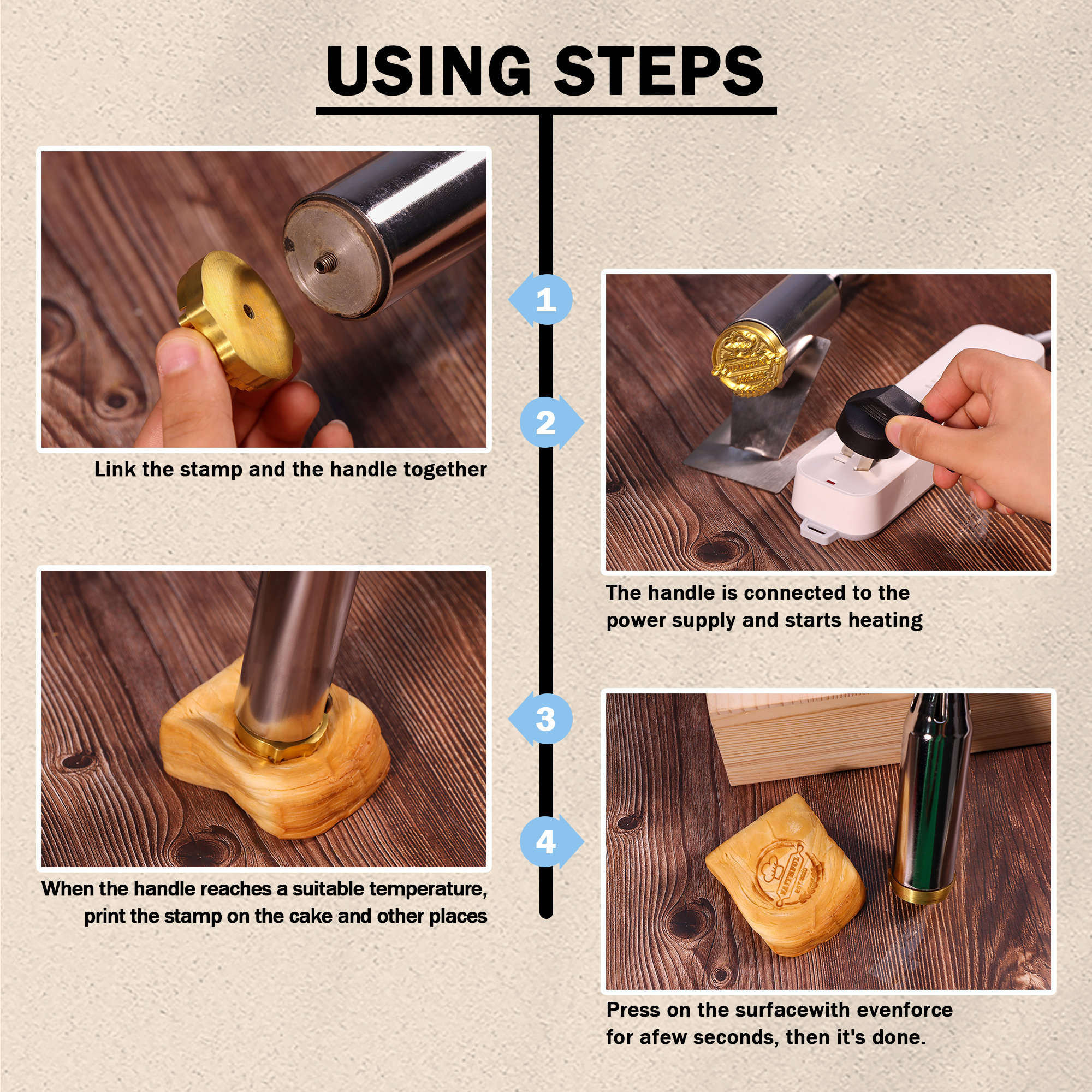 Custom Bread Branding Iron Logo Stamp Metal Stamp Cookie - Etsy