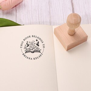 Personalized Book Stamp Custom Library Stamp Book Lover Gift From the ...