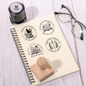 Personalized Book Stamp Custom Library Stamp Book Lover Gift From the ...