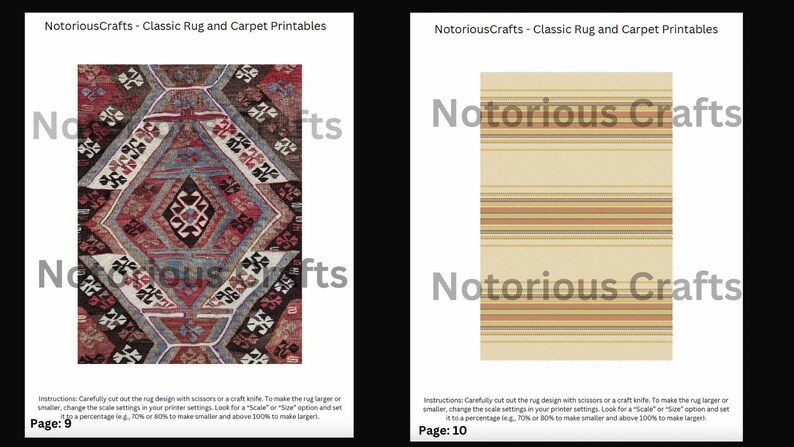 15 Rugs and Carpet Dollhouse Printables - Miniatures - Journal - Etsy ...