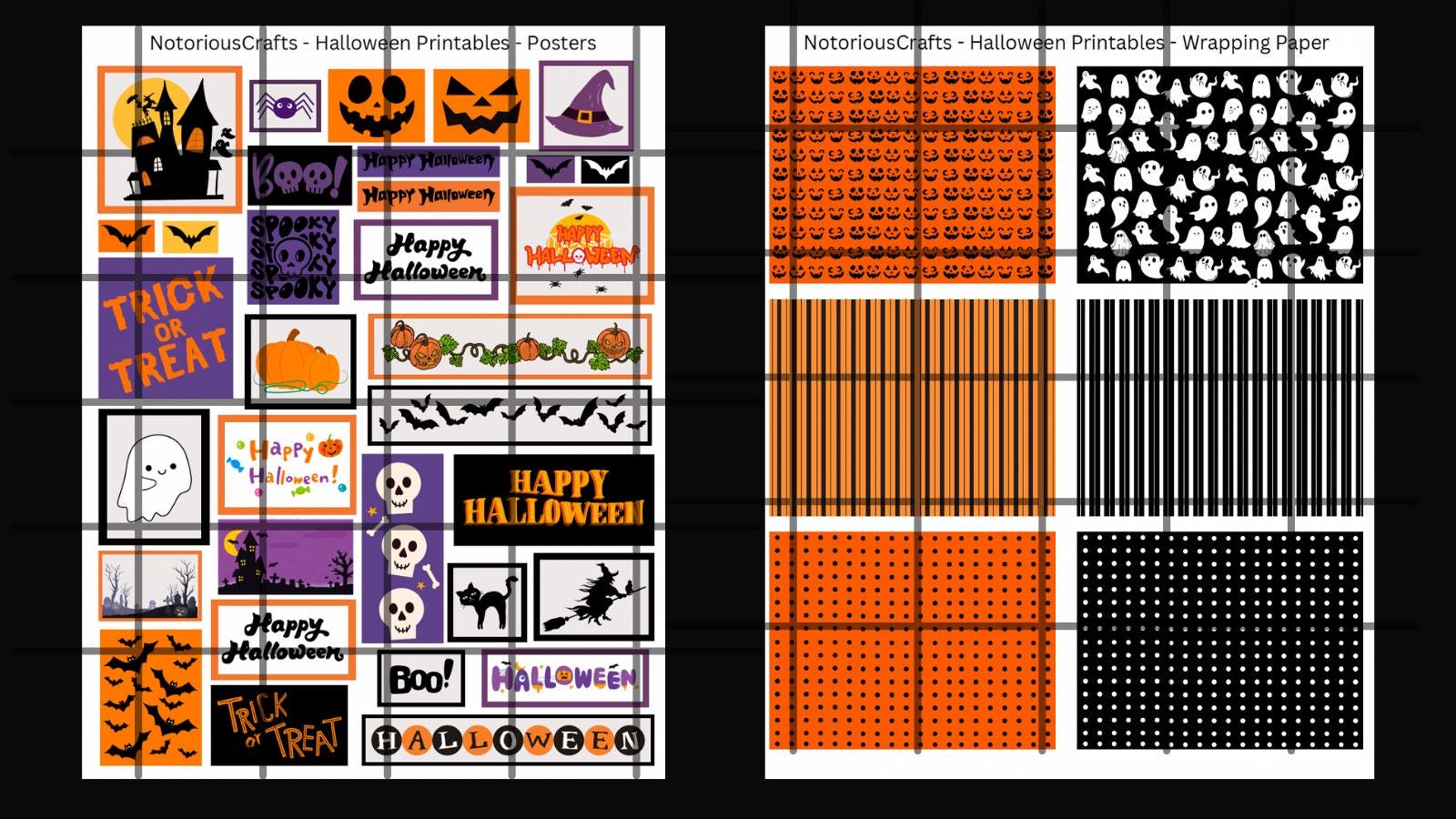 LARGE Halloween Dollhouse Printables - 12 Pages - Decorations Cards ...