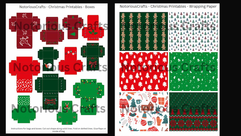 CHRISTMAS Dollhouse Printables Miniature Cards Banners Boxes ...