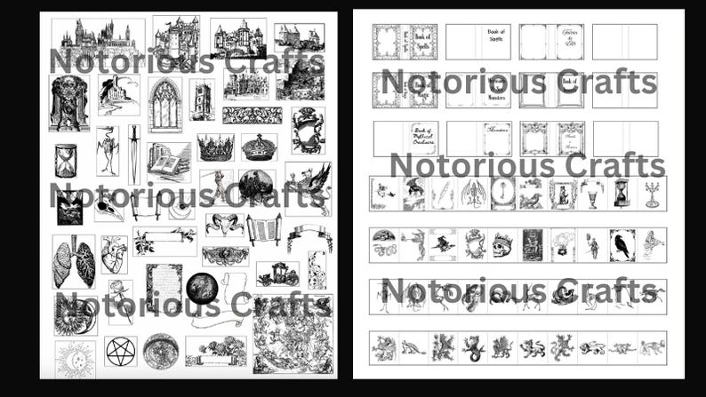 Witch Wizard Dollhouse Printables - 6 Pages - Miniature Labels Spell ...