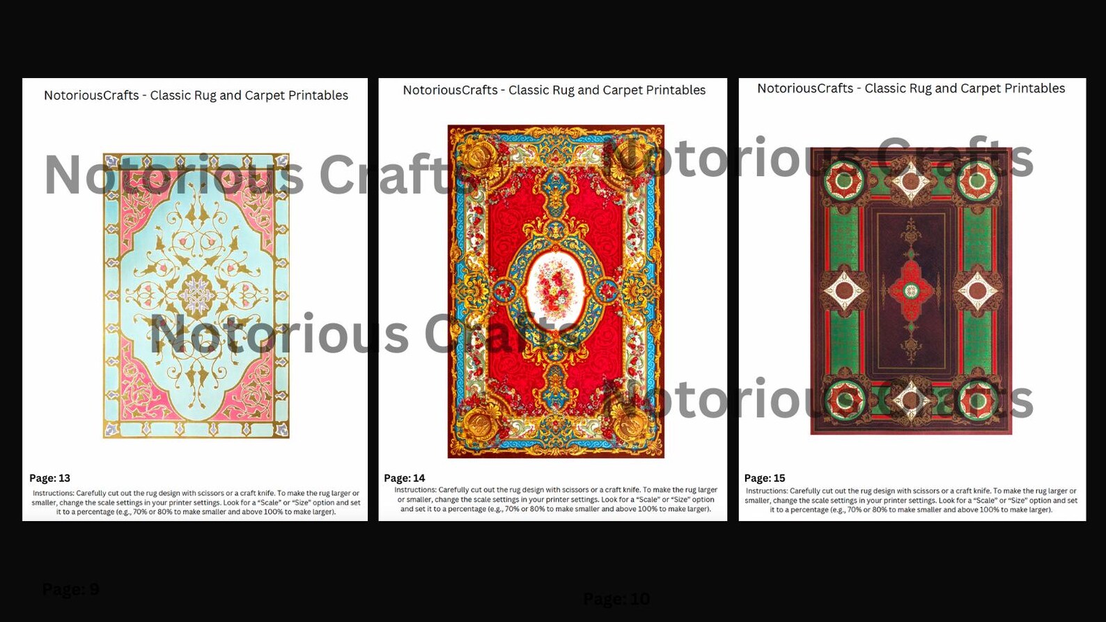 25 Rugs and Carpet Dollhouse Printables - Miniatures - Journal ...