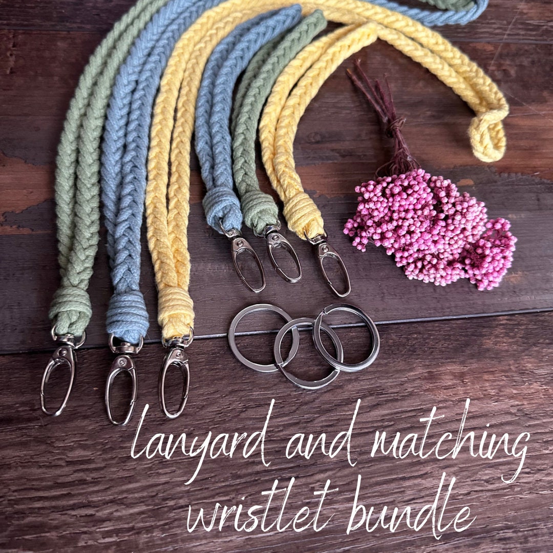 Custom Fishtail Macrame Braided Lanyard Key Card Holder Key Ring ...