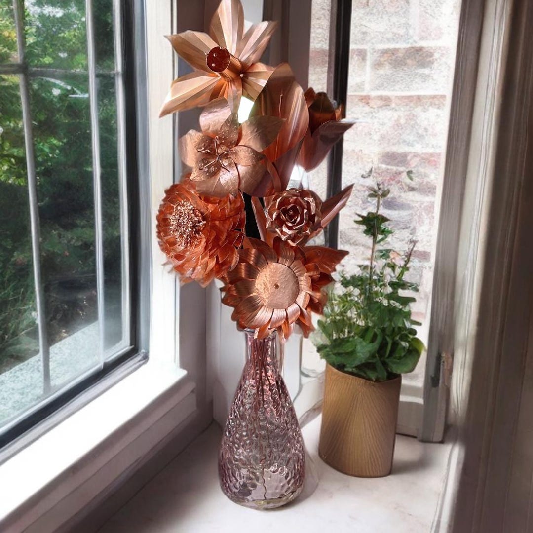 Custom Bundle of 7 Copper Flowers Pure Copper Forever Flower ...